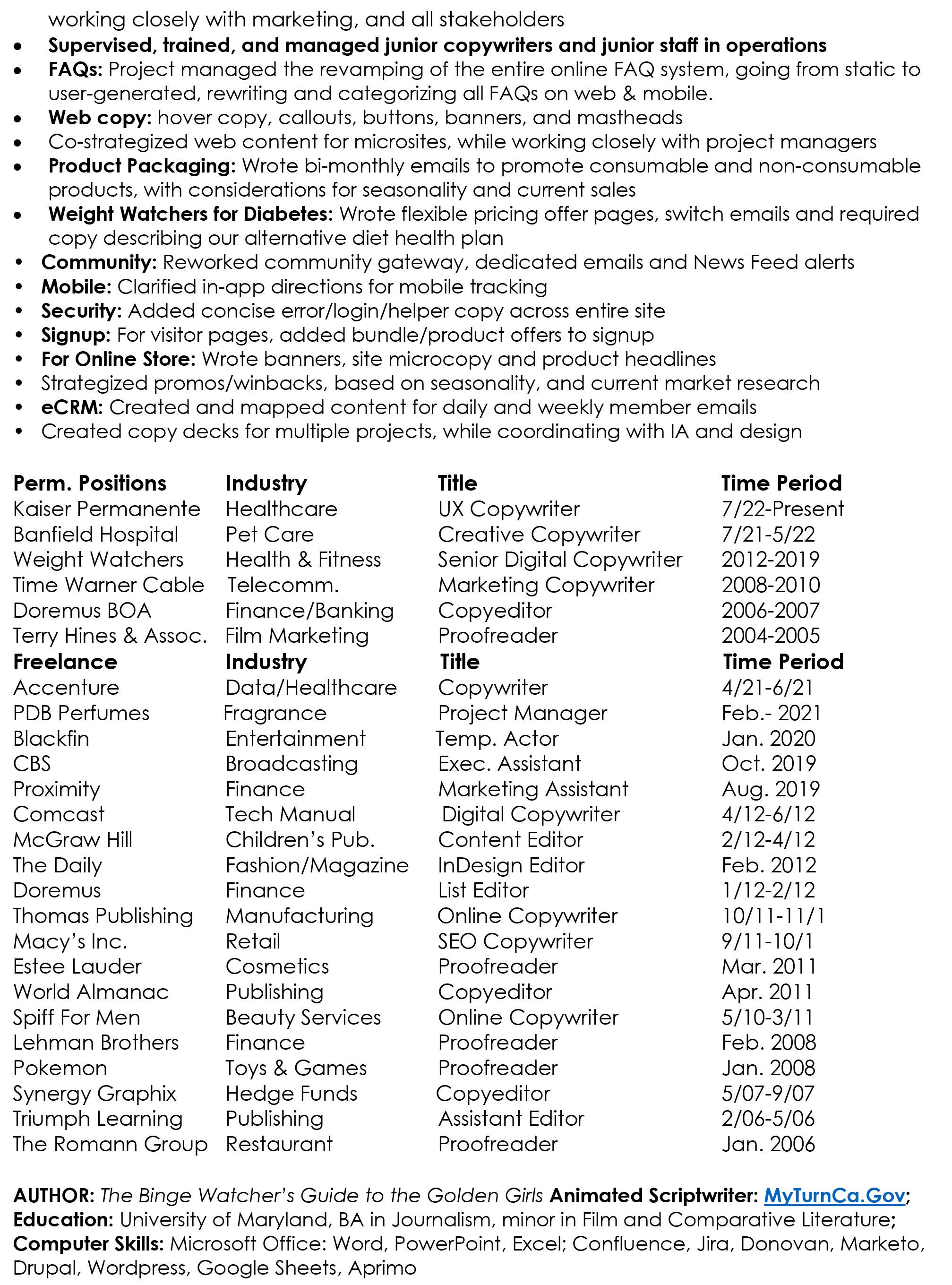 Resume – Marissa DeAngelis Portfolio